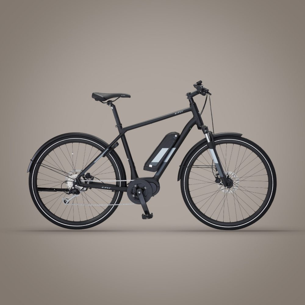 E-Fly Away centersuspension elcykel med centermotor